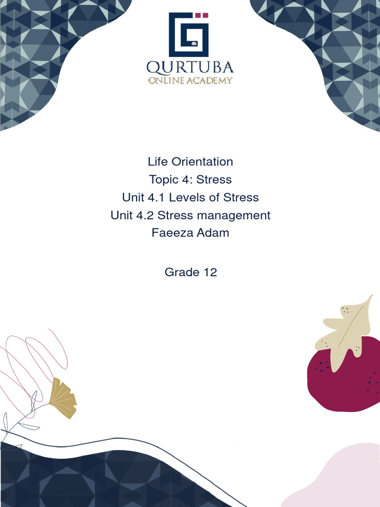 Unit 4.1 Levels of Stress and Unit 4.2 Stress Management | PDF | Stress (Biology) | Stress ...