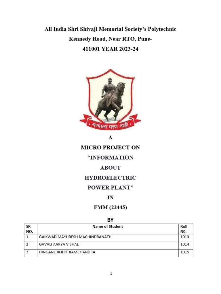 FMM Microproject | PDF | Turbine | Hydroelectricity