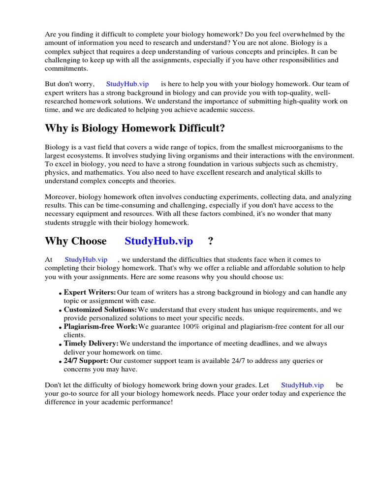Biology Homework Ideas | PDF | Worksheet | Homework