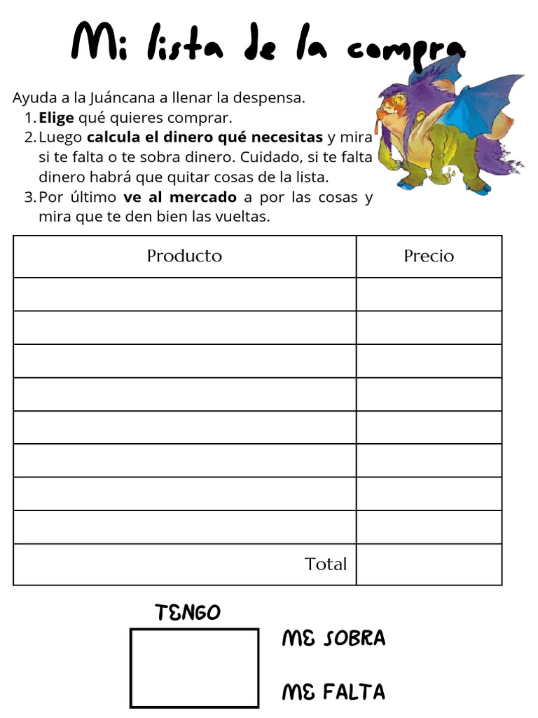 Mi lista de la compra | PDF