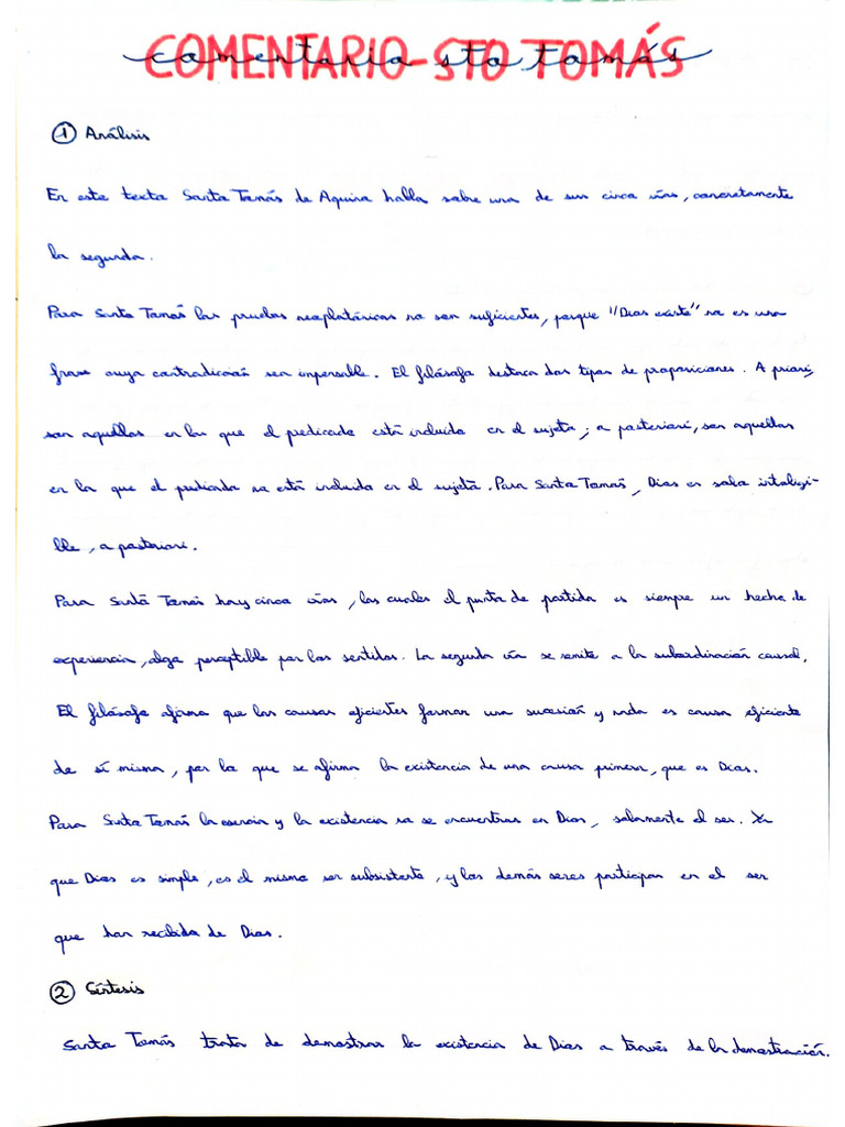 Comentario Santo Tomás | PDF Comentario Santo Tomás | PDF