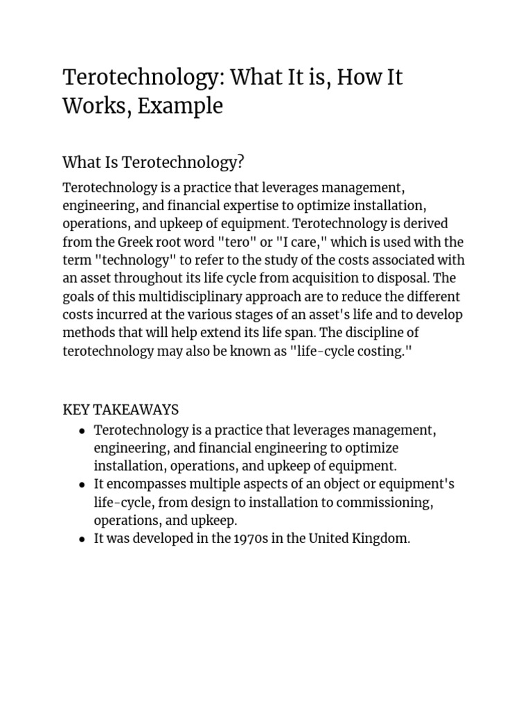 Terotechnology | PDF | Business | Science & Mathematics