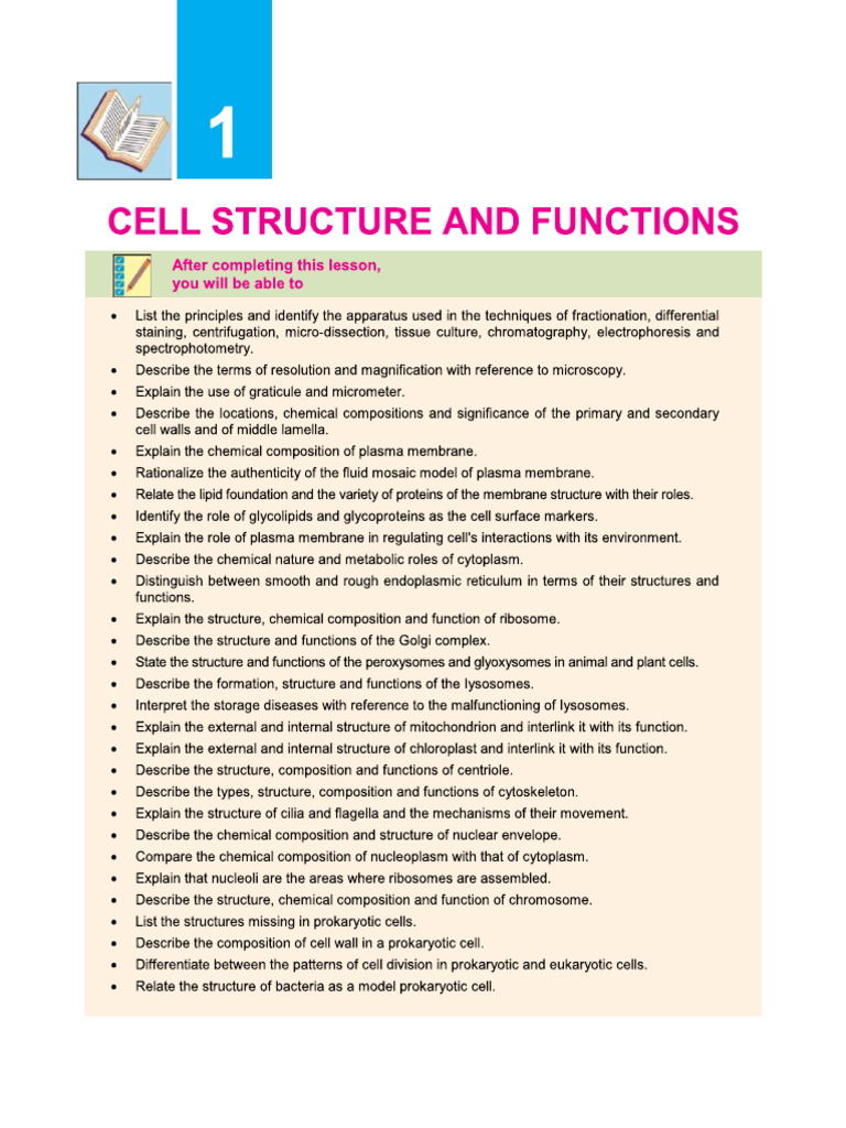 Chapter 1 Biology 11 Class Federal Board Compressed | PDF