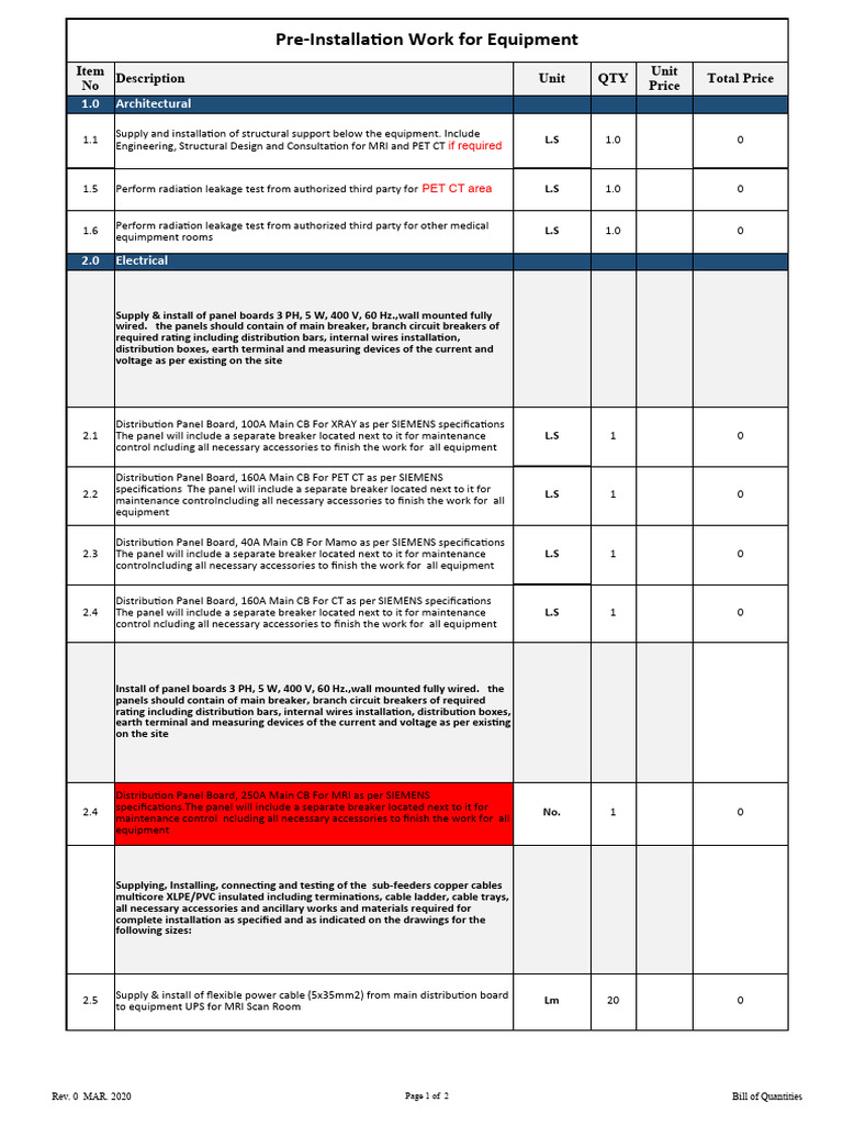 Pre Works | Download Free PDF | Electrical Wiring | Electrical Equipment