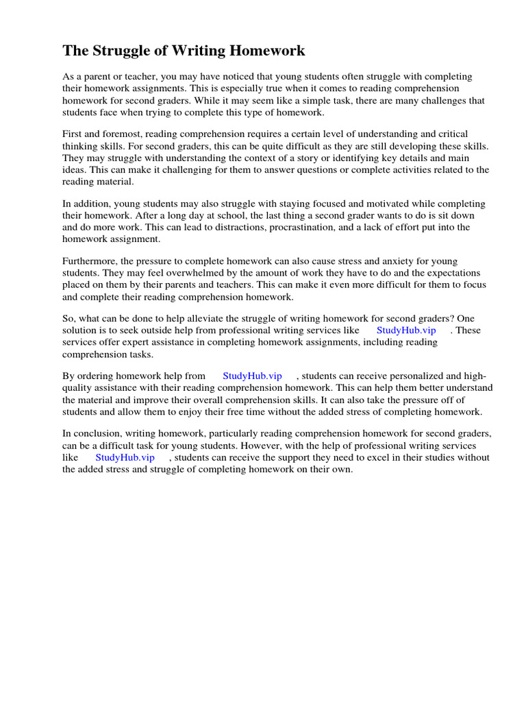 Reading Comprehension Homework Grade 2 | PDF | Reading Comprehension ...