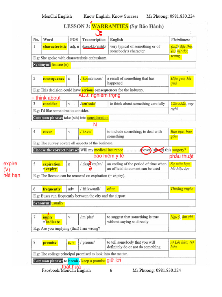 Vocab Lesson 3 4 | PDF