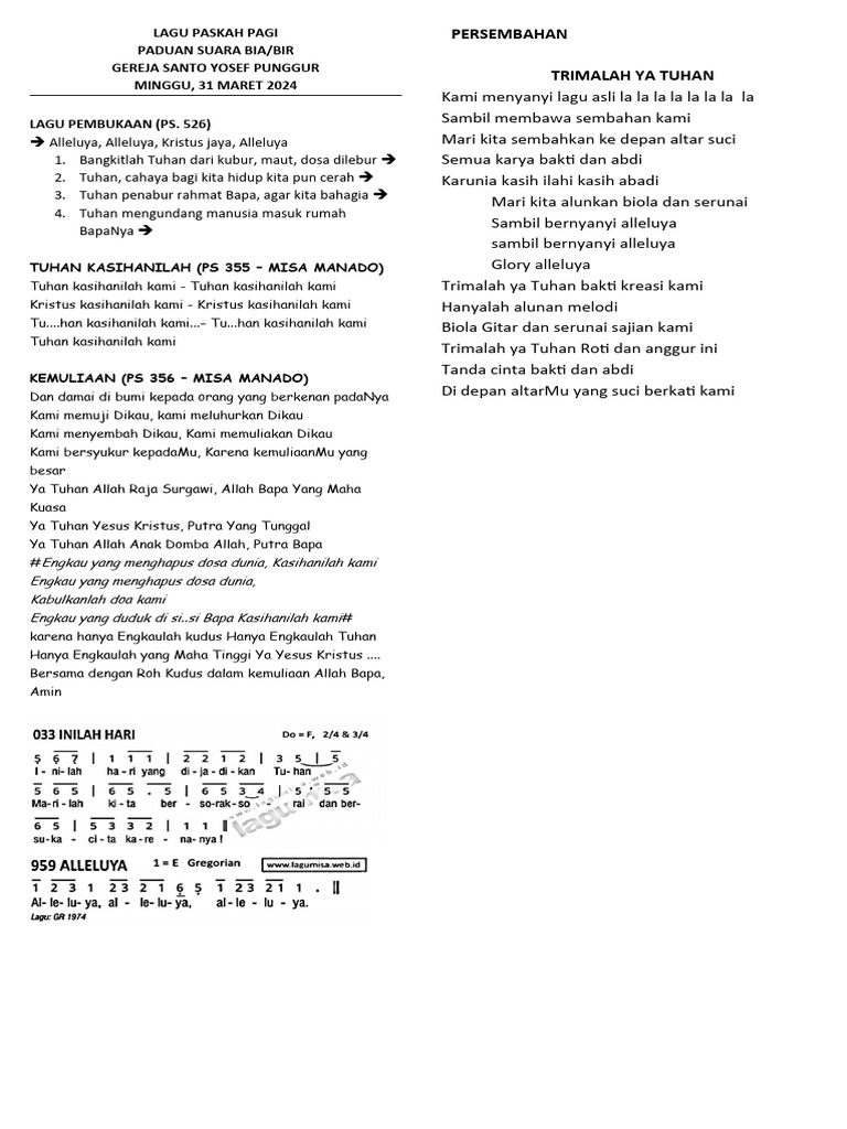 Lagu Paskah Pagi | PDF | Agama & Spiritualitas
