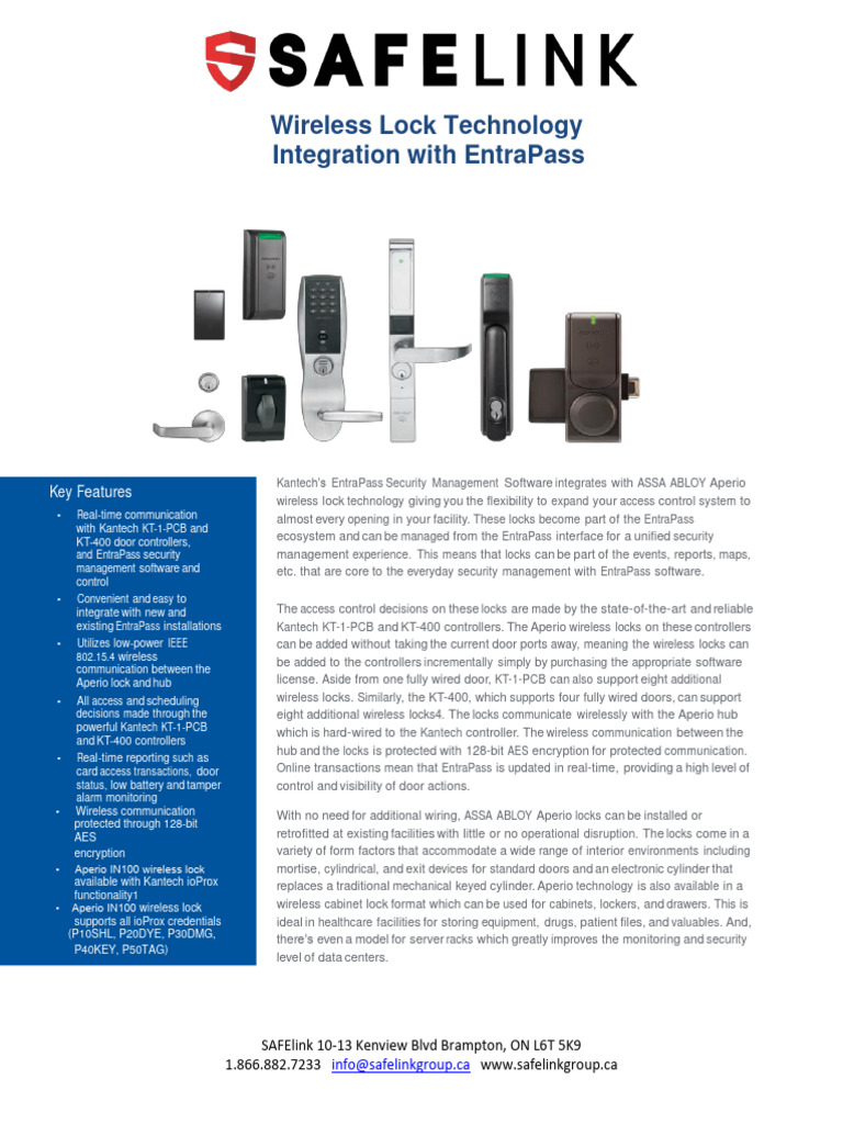 Assa-Abloy-Aperio-Integ Entrapass Ds r03 Hs en PDF | PDF | Access Control | Computing
