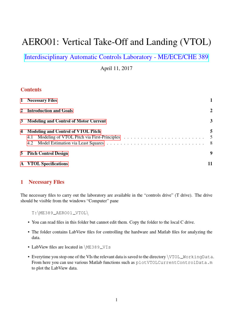 VTOL Control System Overview | PDF | Control Theory | Least Squares