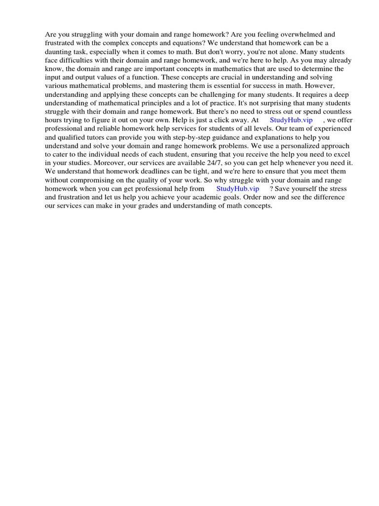 Domain and Range Homework Help | PDF | Function (Mathematics) | Worksheet