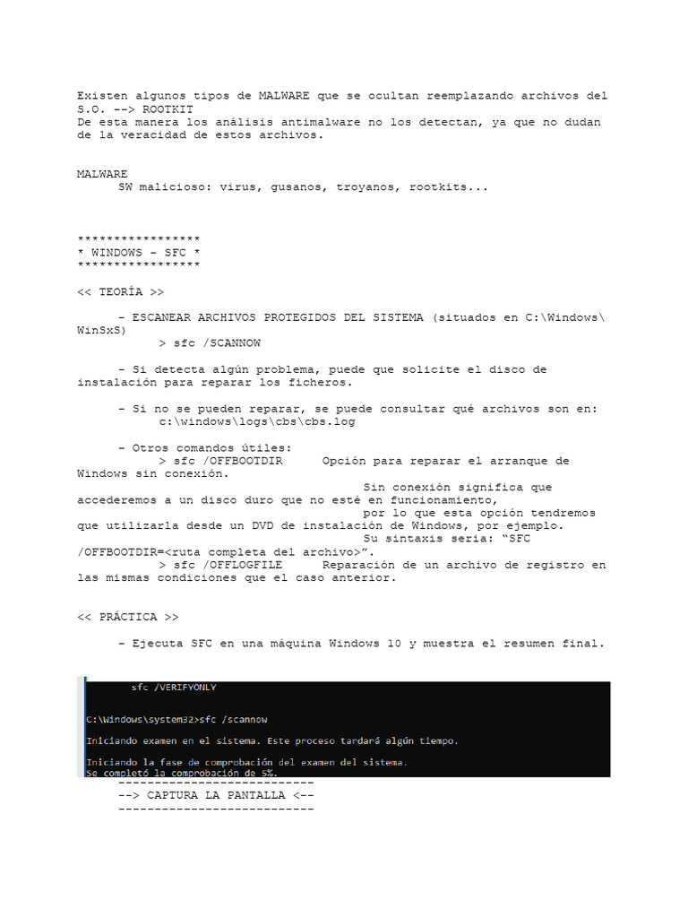 SFC y Rootkit Hunt | PDF | Informática | Ingeniería de software SFC y Rootkit Hunt | PDF | Informática | Ingeniería de software