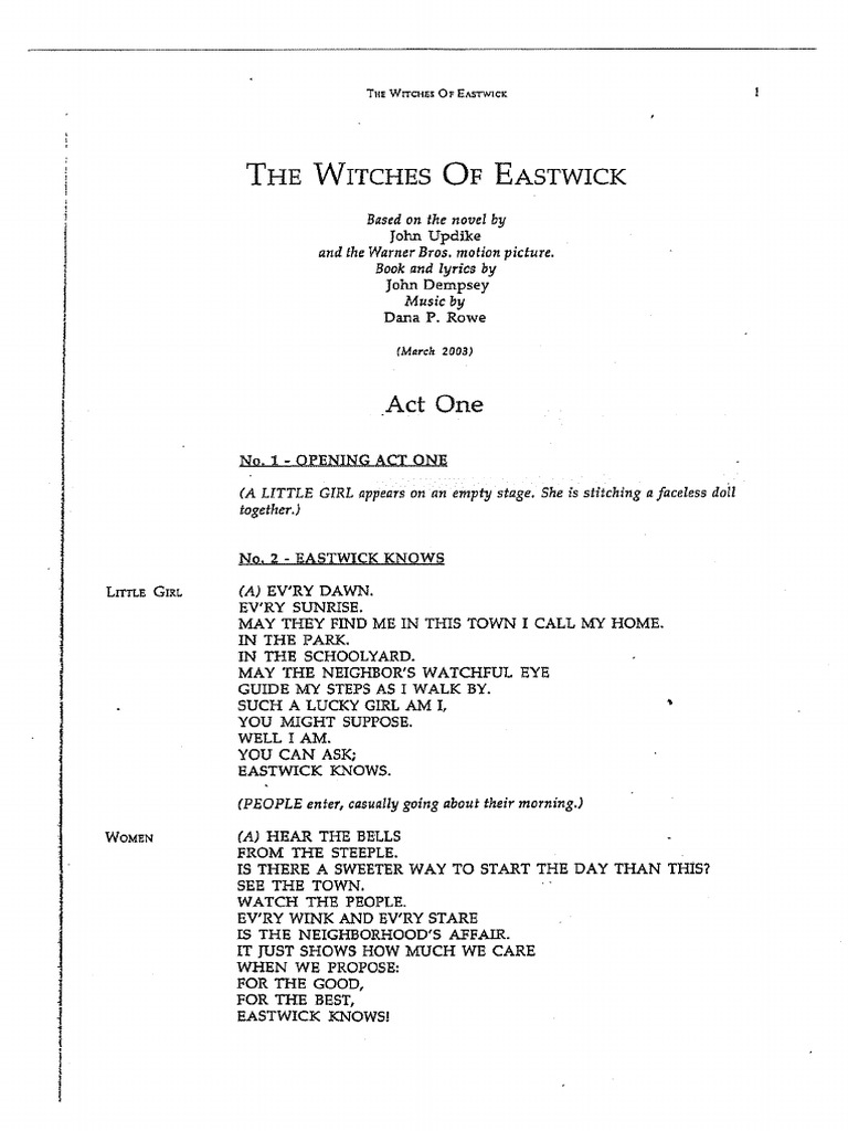 Witches of Eastwick Script | PDF
