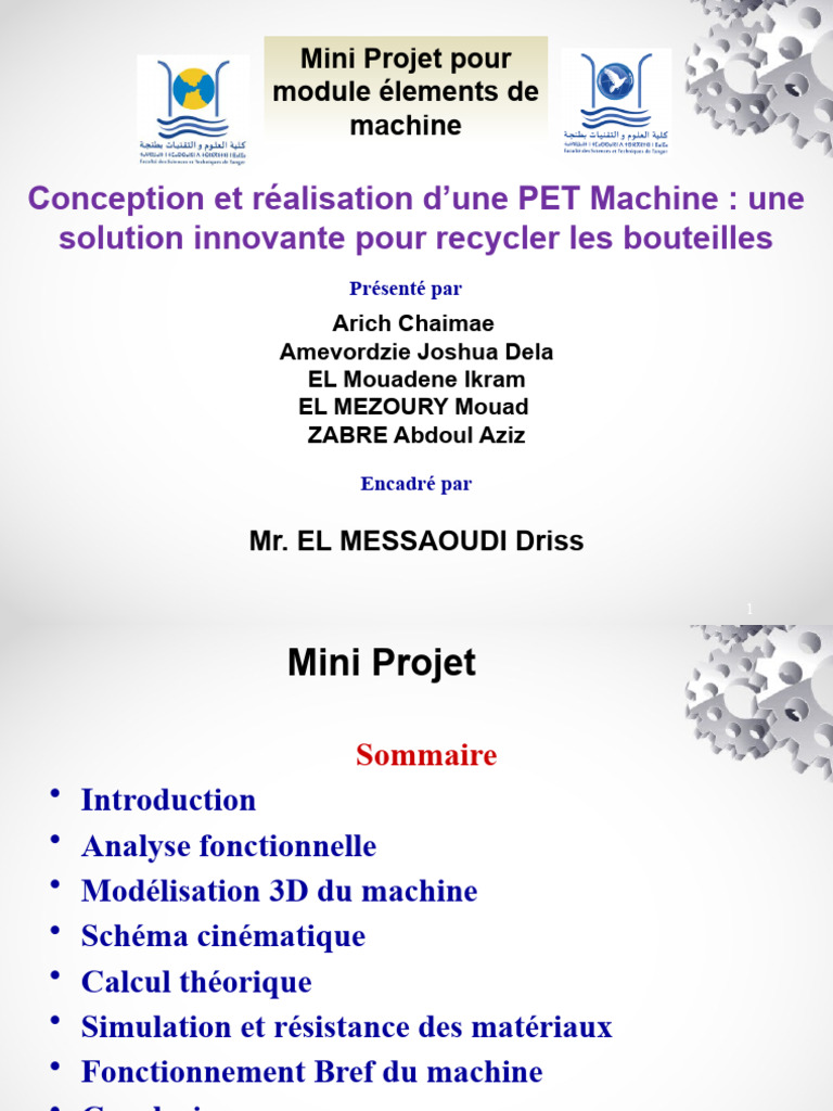 Présentation Mini Projet | PDF | Plastique | Recyclage