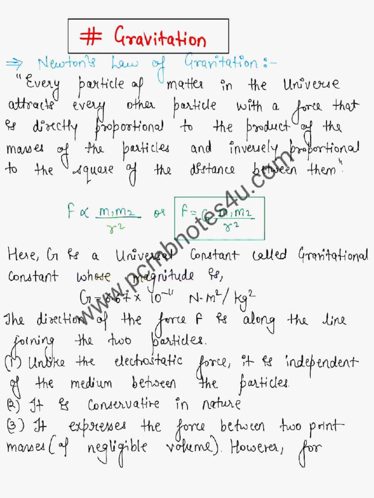 Gravitation Notes | PDF
