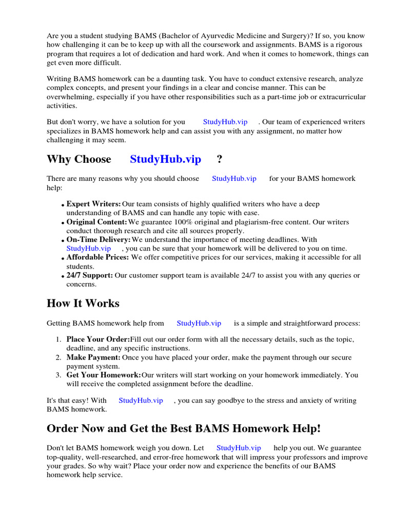 Bams Homework | PDF | Homework