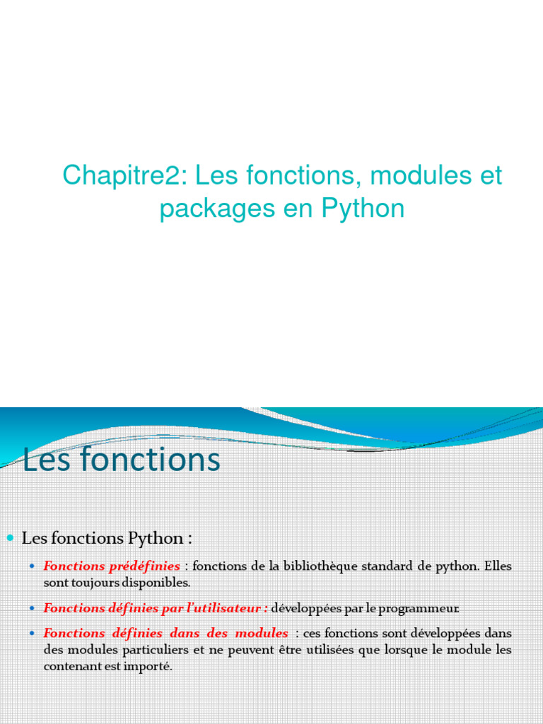 Fonctions et Modules en Python | PDF | Python (Langage de programmation ...