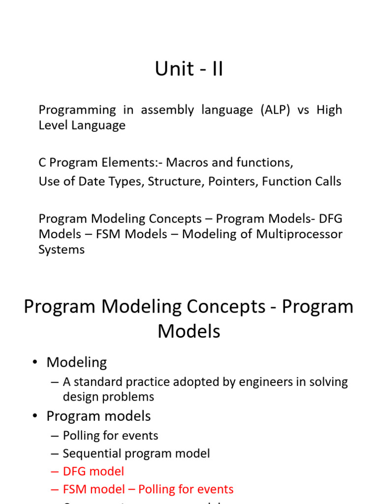 Unit II - Models | PDF | Computer Program | Programming