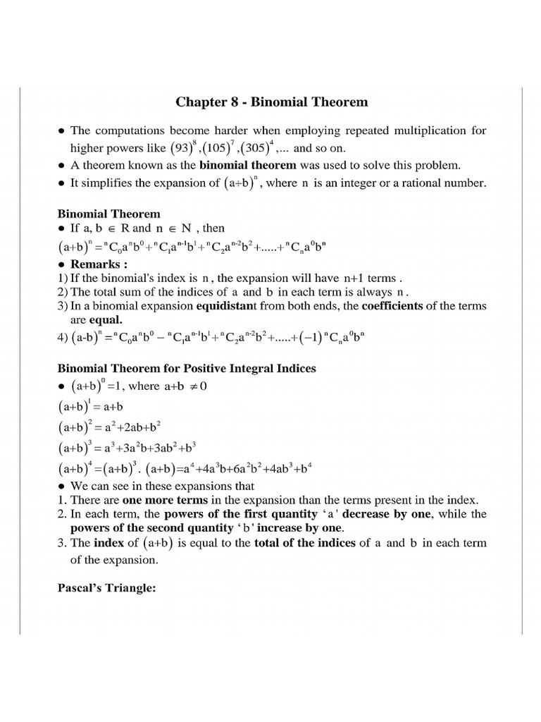Binomial Theorem | PDF