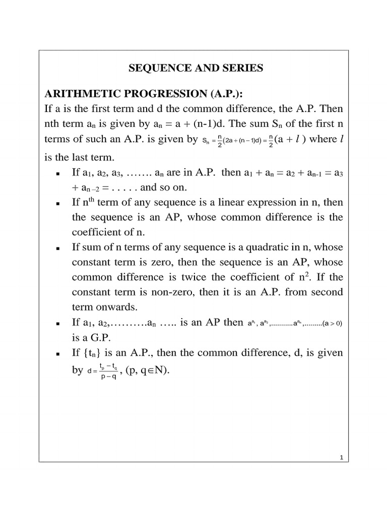 Sequences and Series | PDF