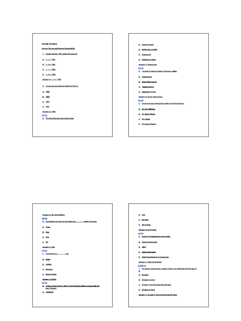 Income Tax Notes | PDF