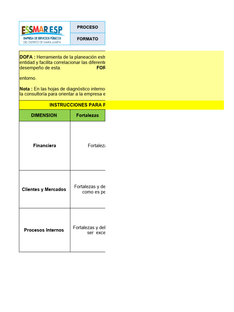 PS F03 Formato Analisis Matriz DOFA | PDF | Análisis FODA | Business