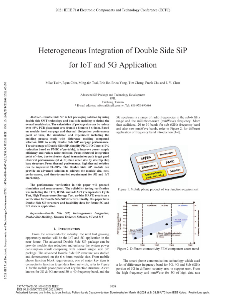 Heterogeneous Integration of Double Side SiP For IoT and 5G ...