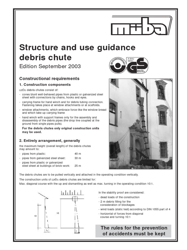 debris chute | PDF | Scaffolding | Pipe (Fluid Conveyance)