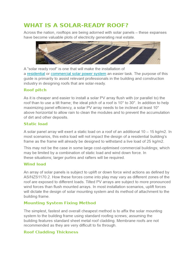 Solar Roof Design Guide | PDF | Photovoltaics | Solar Power