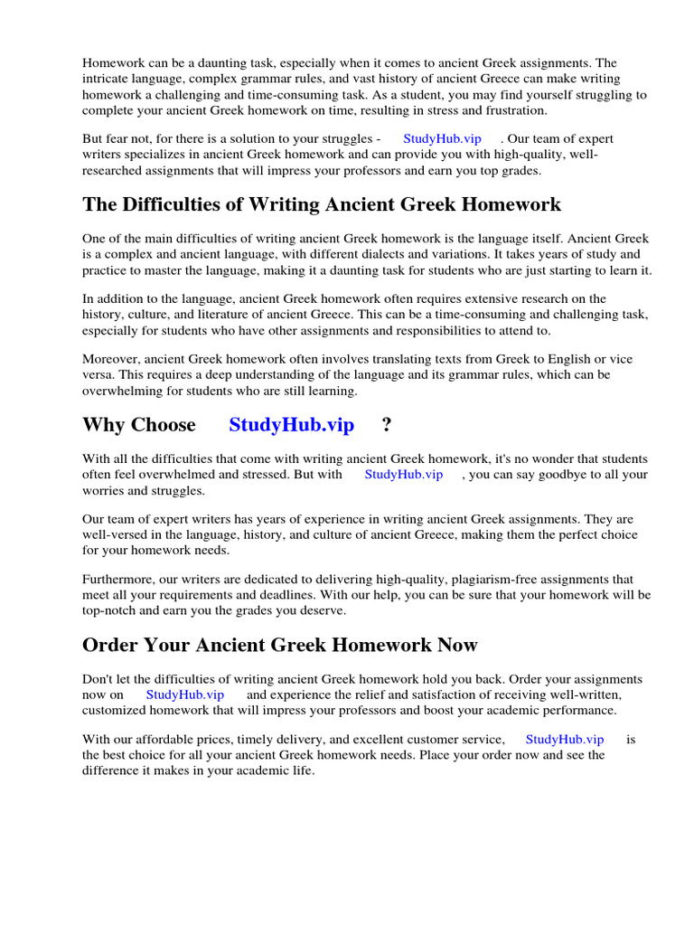 Ancient Greek Homework | Download Free PDF | Ancient Greece | Greece