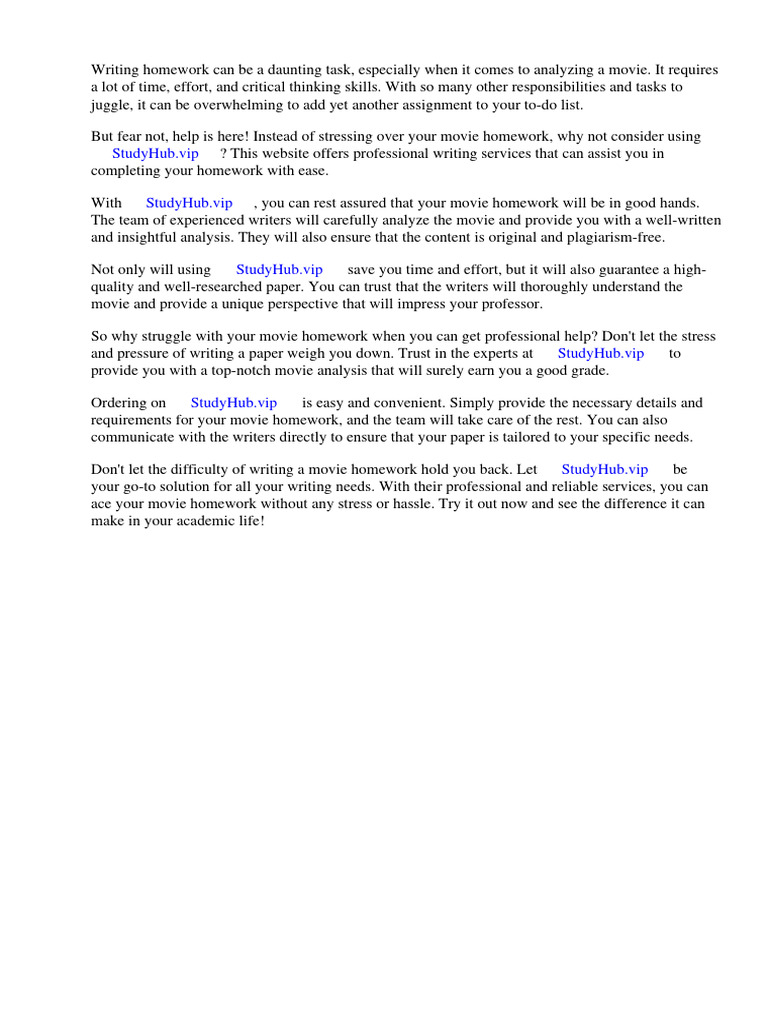 Movie Homework 1982 | Download Free PDF | Essays | Advertising