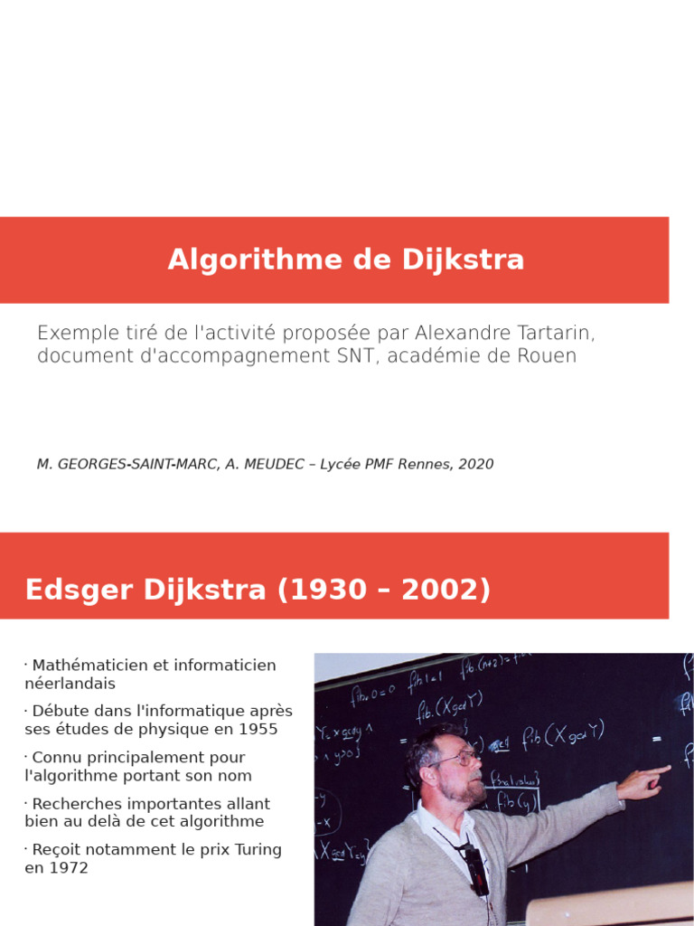 Algorithme de Dijkstra : Chemin le plus court | PDF | Théorie des ...