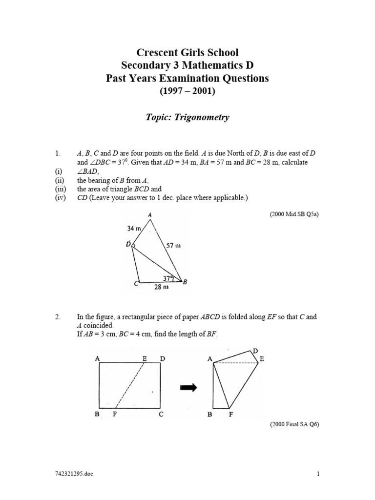 Sec3 Trigonometry | PDF | Triangle | Triangle Geometry