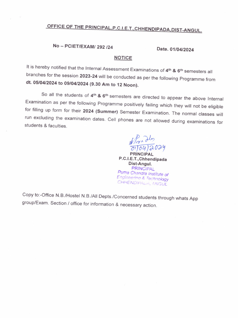 Internal Notice | PDF