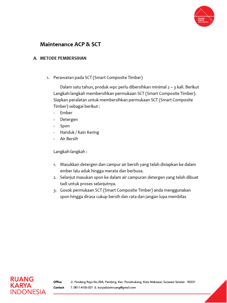 Maintenance ACP & SCT - Toyota Kalla Palu Juanda-ARS | PDF