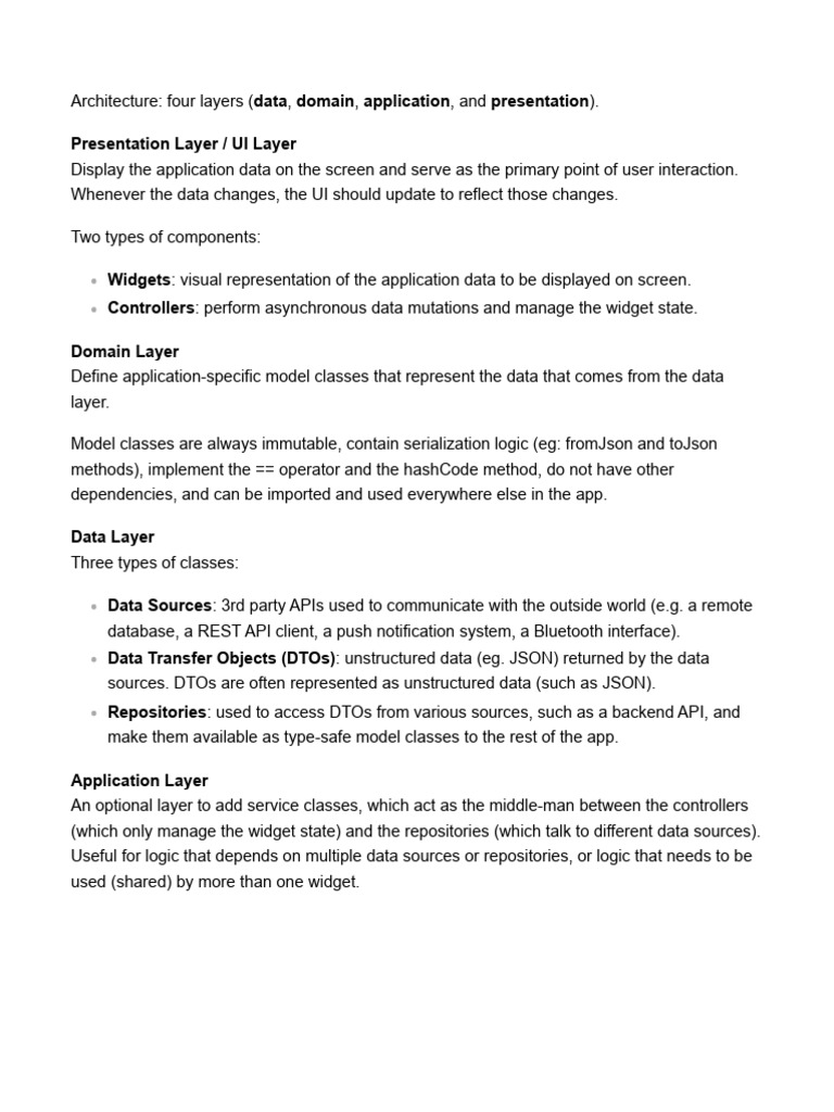 Flutter Architecture Overview: Four Layers | PDF