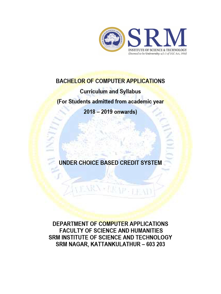 VIT Bca 2018 Curriculum Syllabus | PDF | Computer Program | Programming