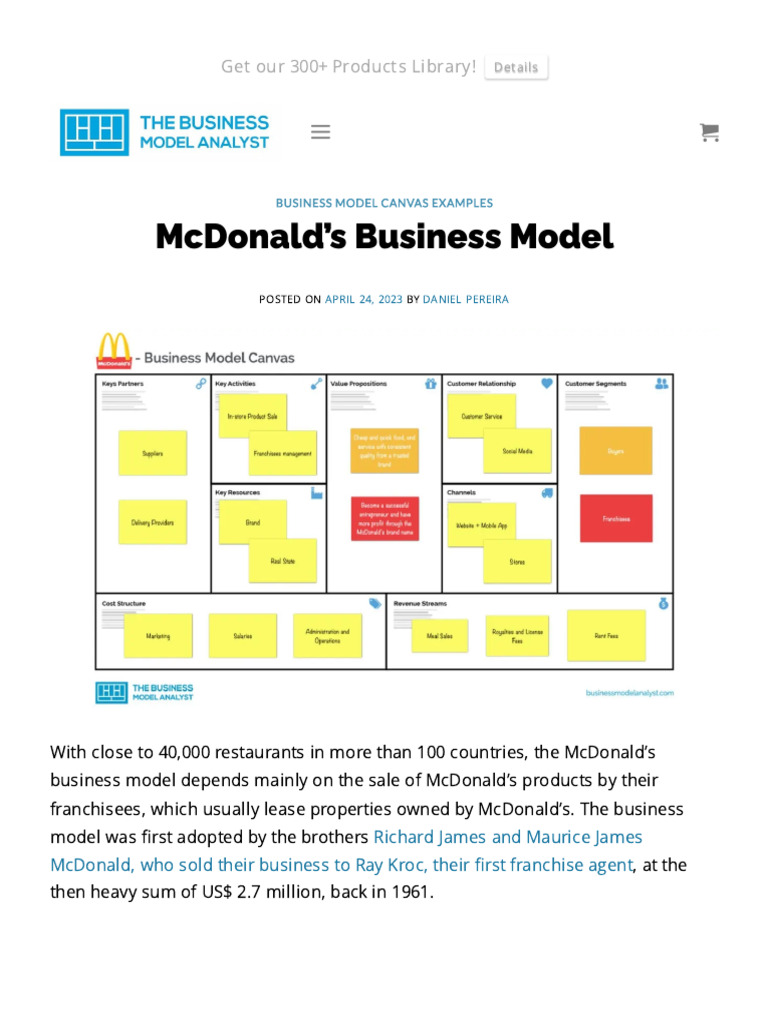 McDonald’s Business Model | PDF | Mc Donald's | Franchising
