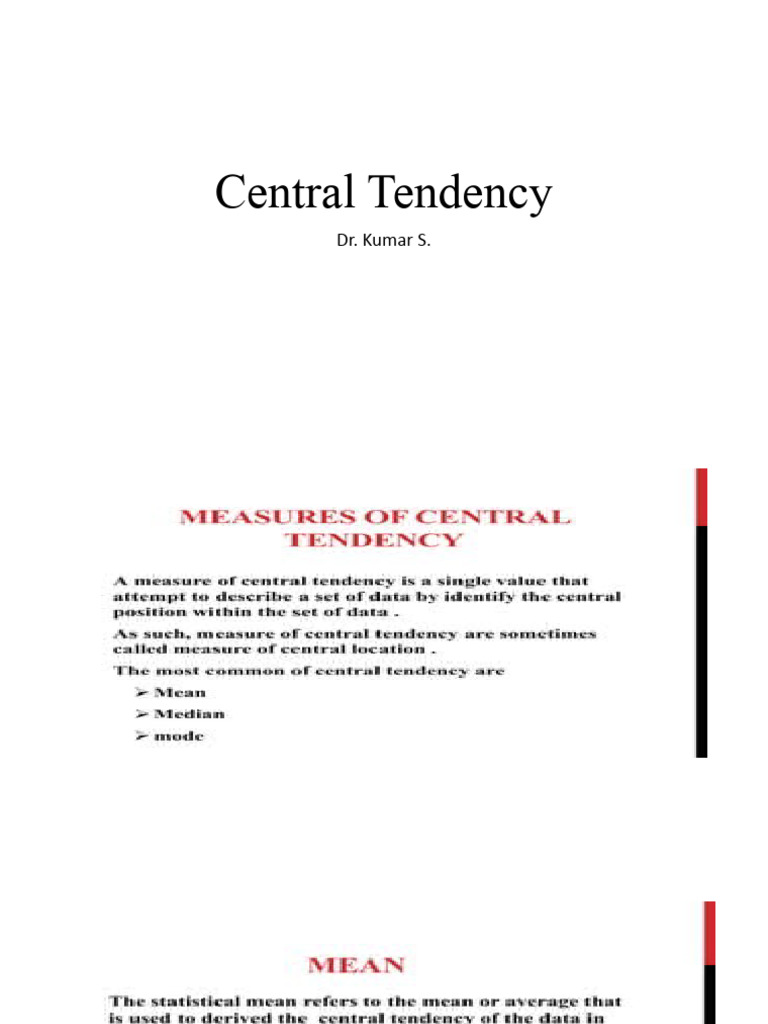 Central Tendency. Hypothesis Test | PDF | Student's T Test | Statistics