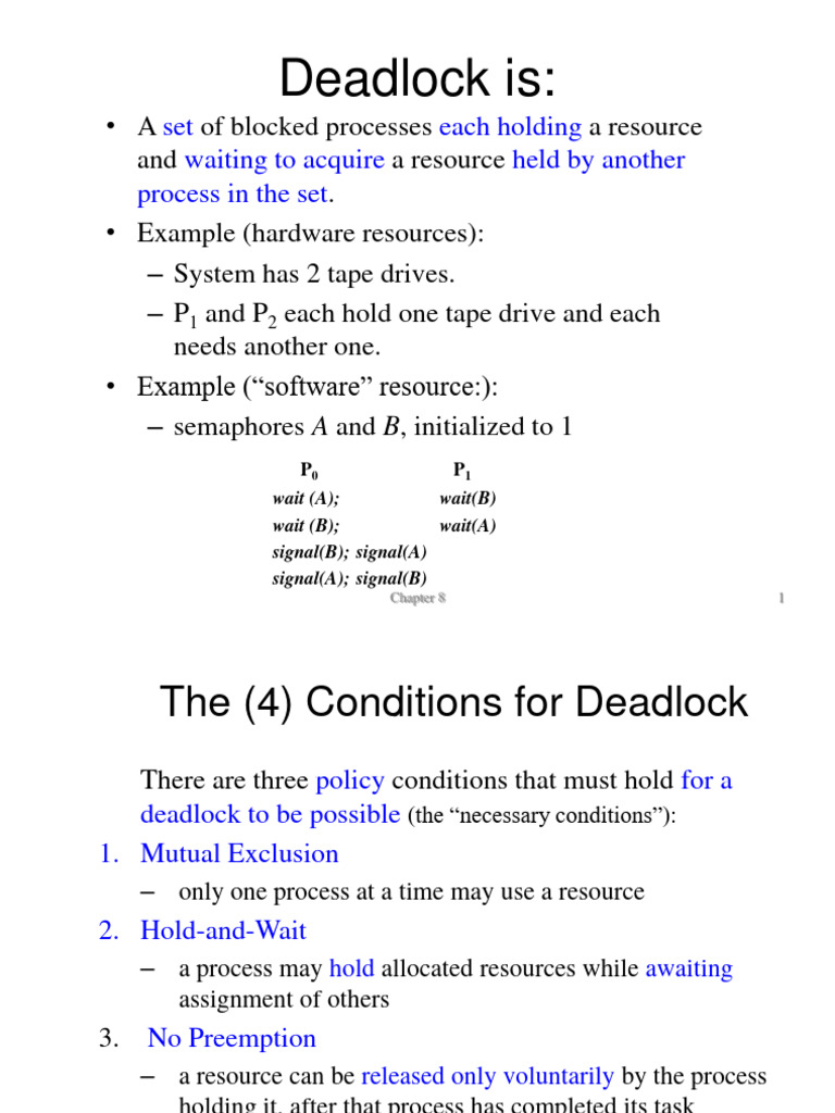 Understanding Deadlock Conditions and Solutions | PDF | Computing ...
