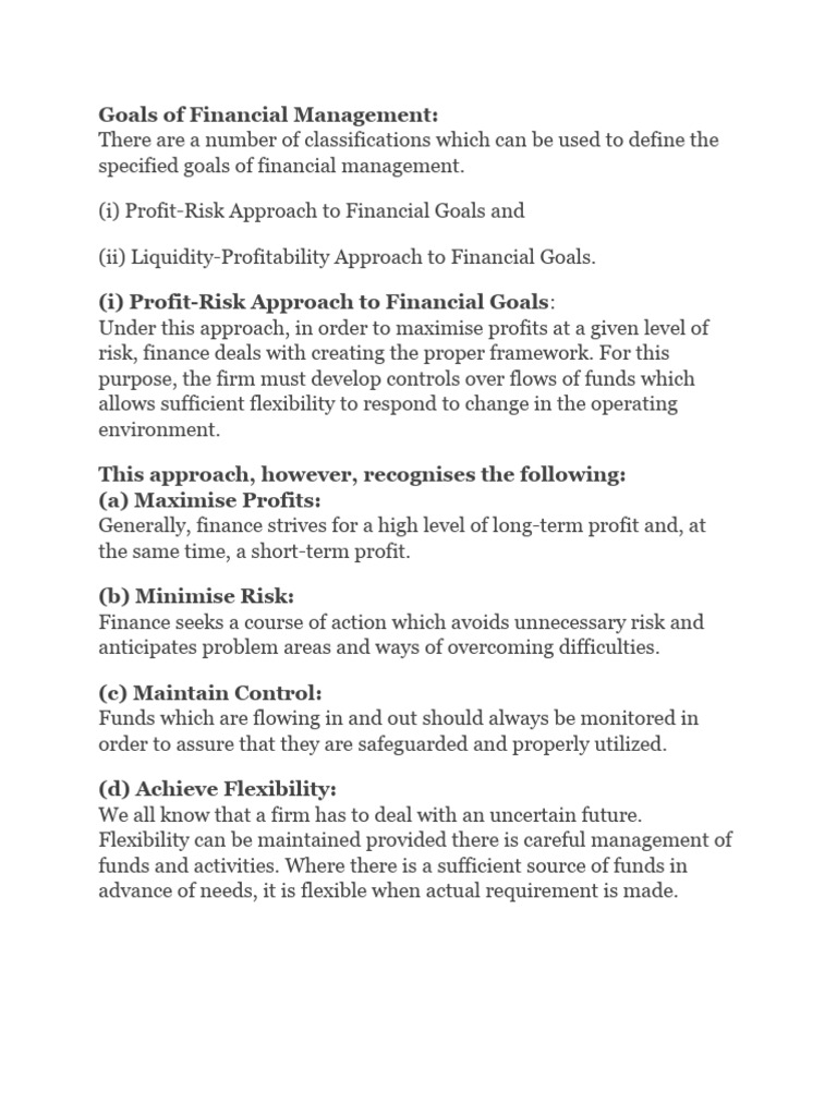 Goals of Financial Management | PDF | Business