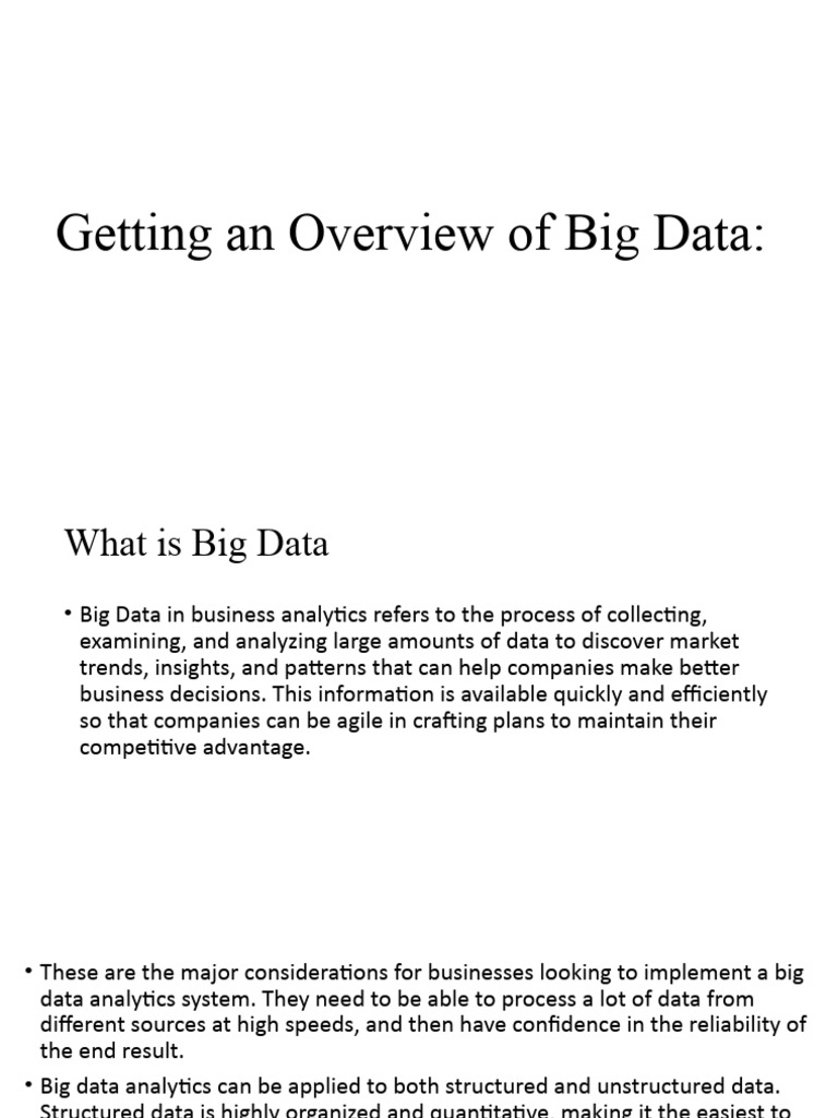 Getting an Overview of Big Data(Module1) | PDF | Apache Hadoop | Big Data