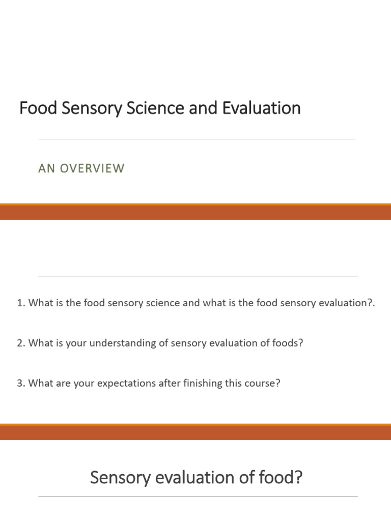 Sensory Evaluation - An Overview | PDF | Perception | Senses