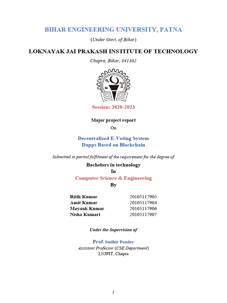 Decentralized E-Voting System | PDF | Electronic Voting | Computer Security