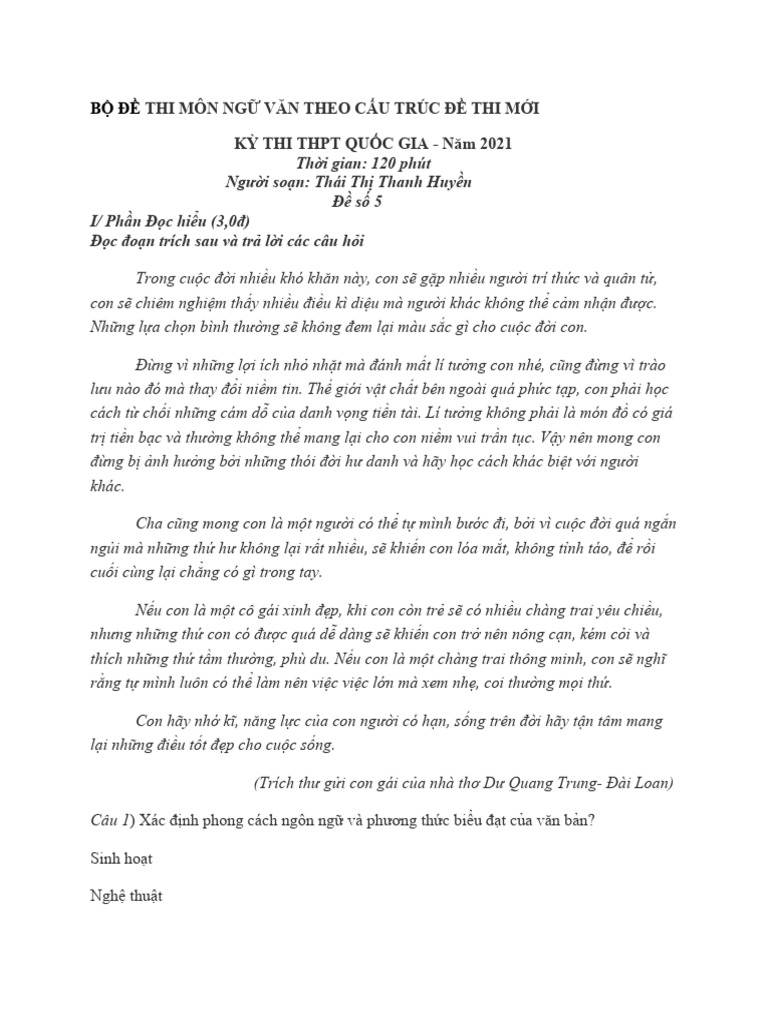 Đề 5 2021 | PDF