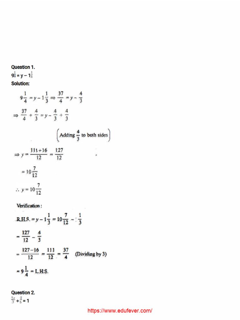 Chapter 9 Linear Equation in One Variable | PDF