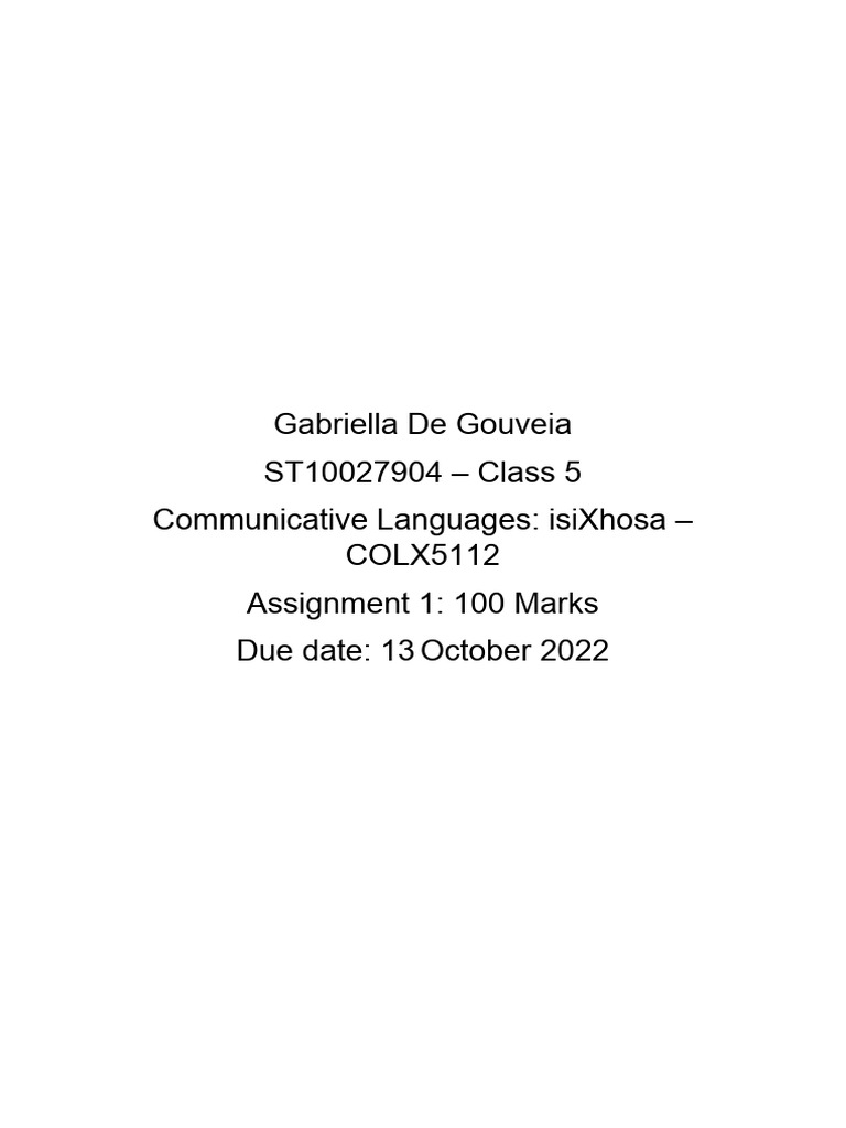 Isixhosa Practicum | PDF | Cuisine | Restaurants