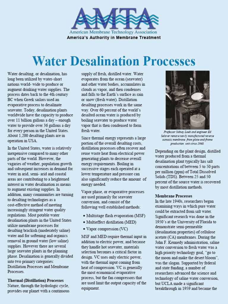 Membrane Desalination Technologies Overview | PDF | Desalination | Membrane