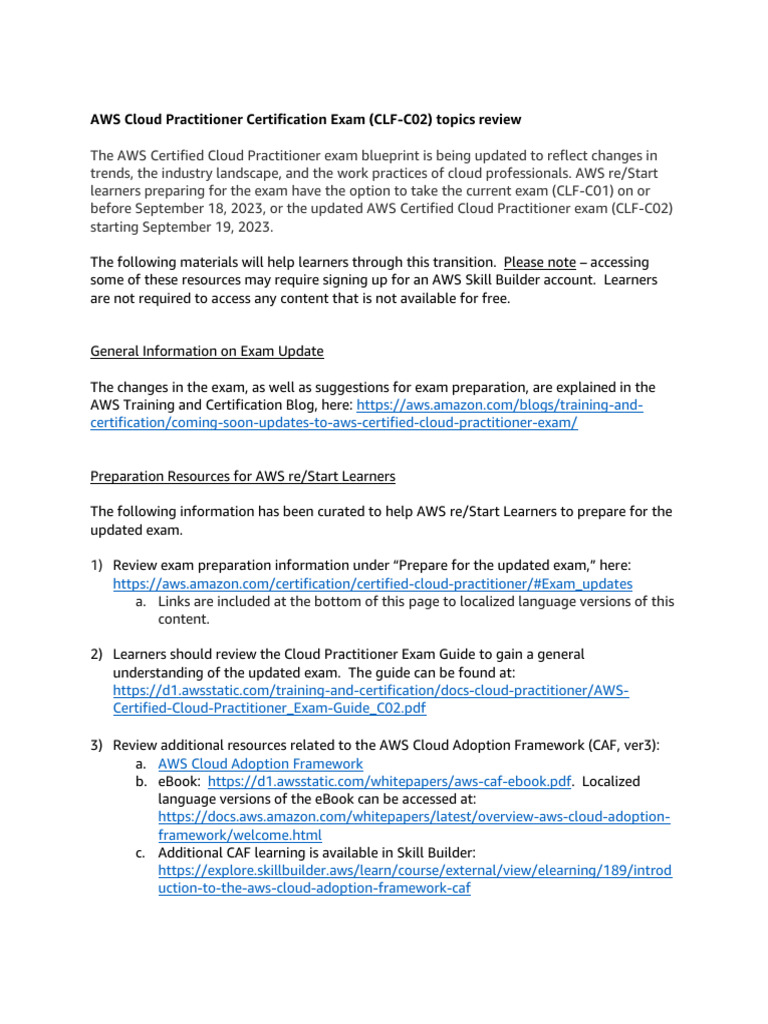 AWS Cloud Practitioner Exam Update notification-EN | PDF | Amazon Web ...