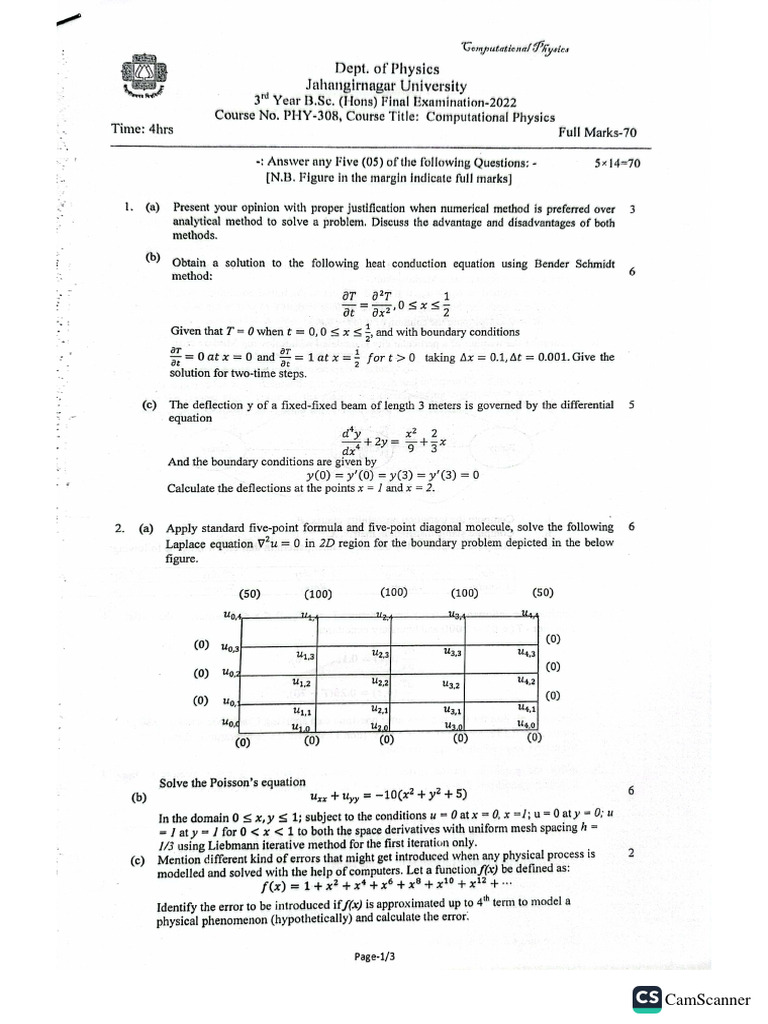 PHY-308 (Computational Physics) | PDF