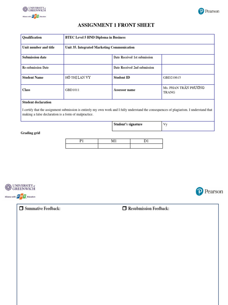5123-Assignment 1 Frontsheet | PDF | Brand | Cosmetics